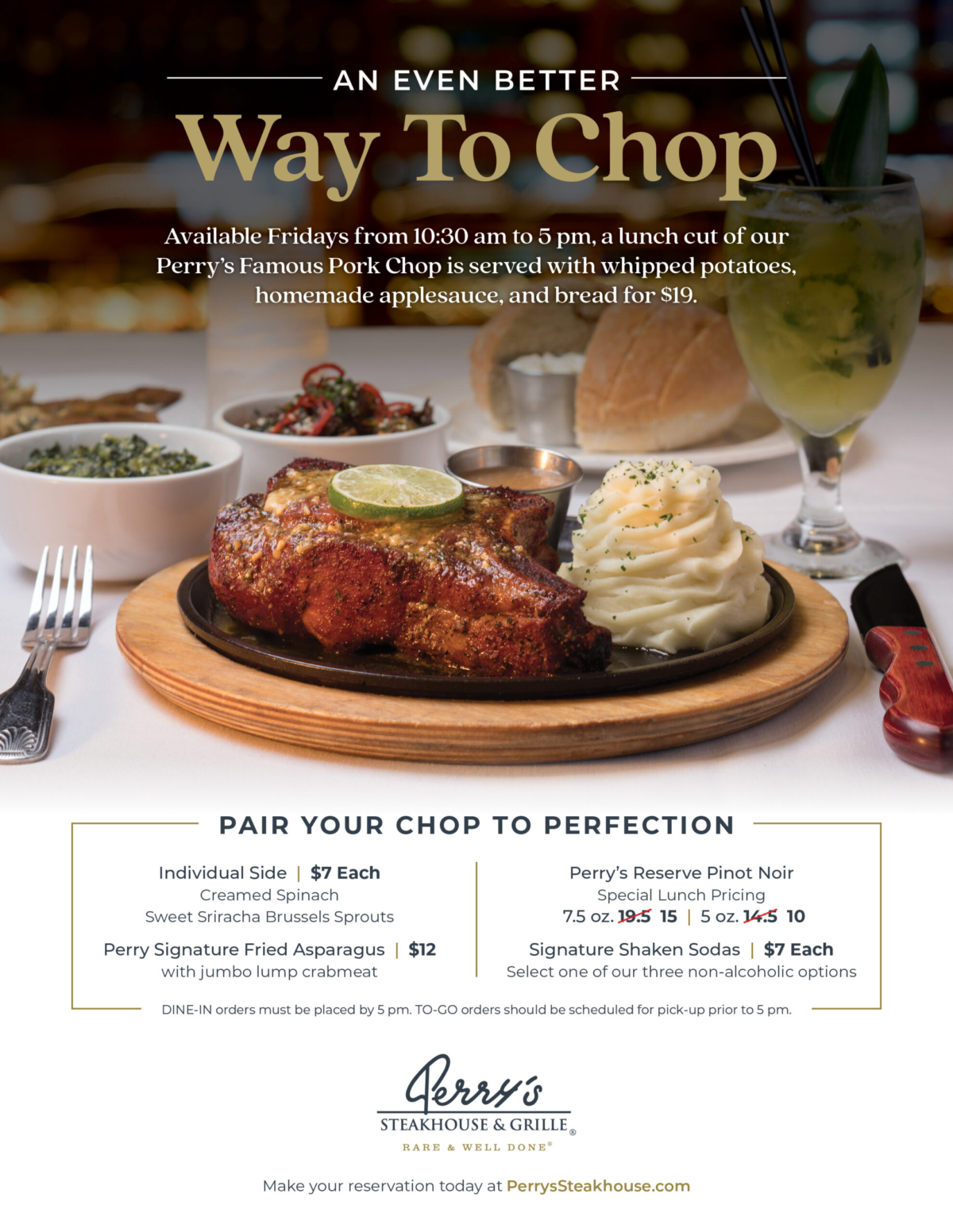 Pork Chop Lunch - Perry's Steakhouse & Grille