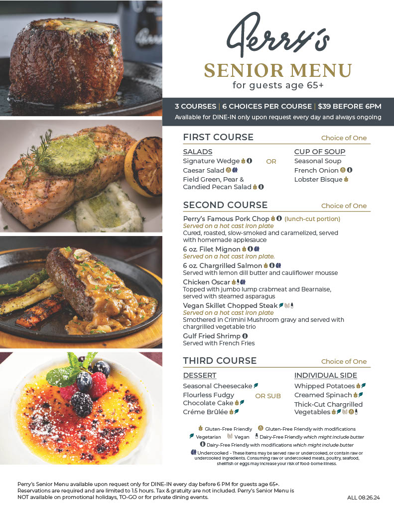 Senior Menu - Perry's Steakhouse & Grille